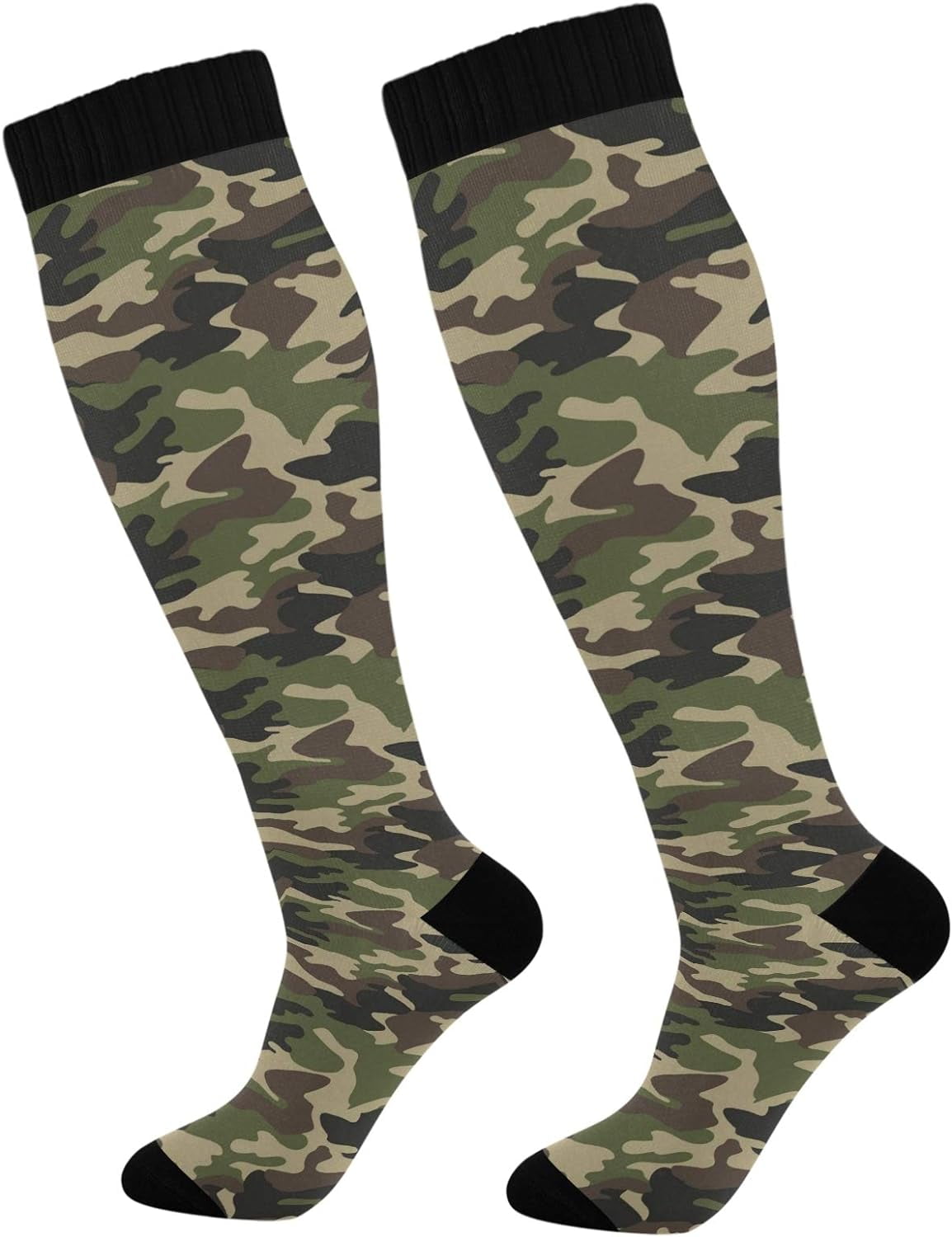 FREEAMG Camo Compression Socks for Women and Men Sport Compression ...