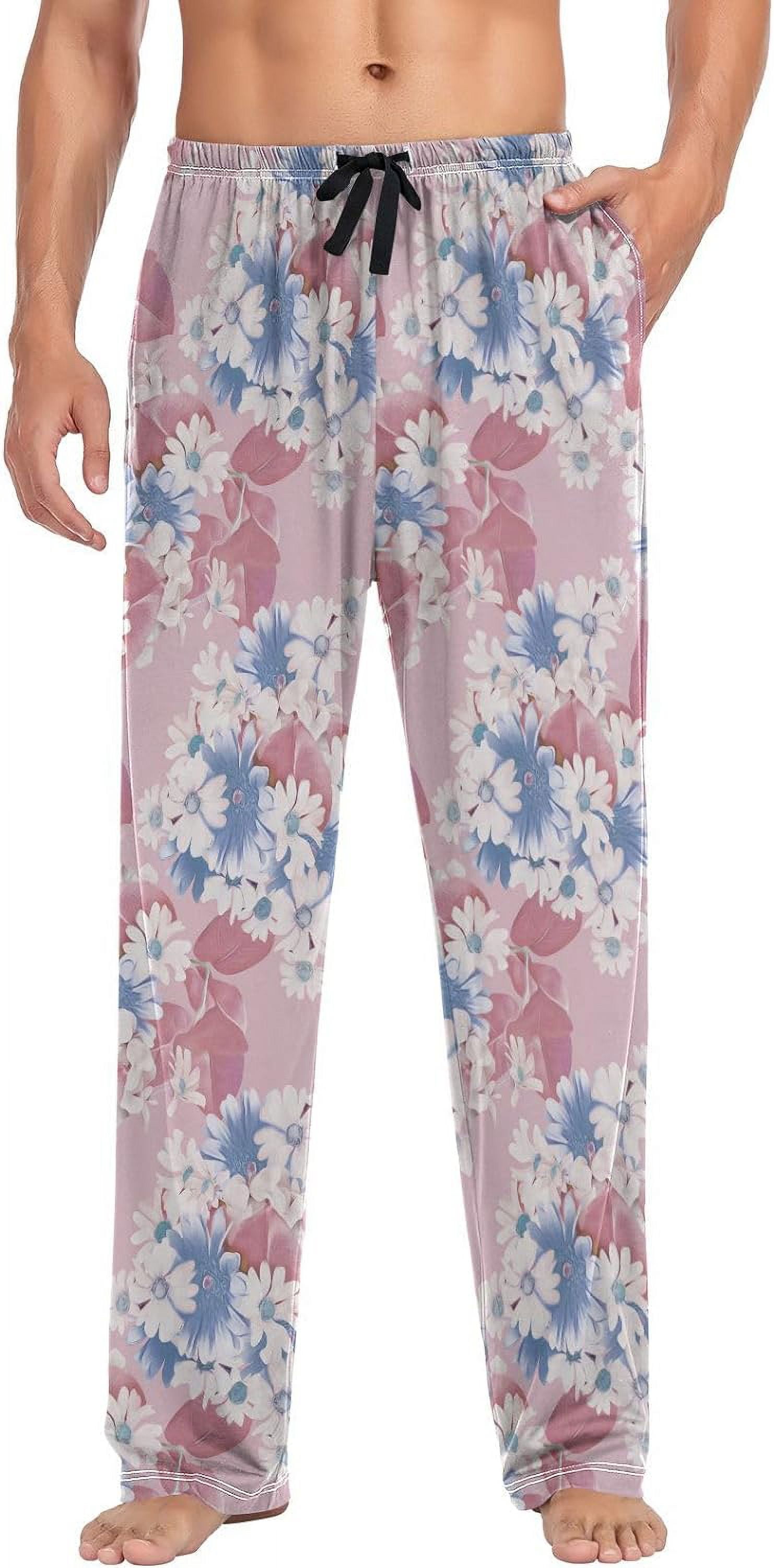 FREEAMG Camomile Flowers Pajama Pants for Men, Men's Separate Bottoms ...