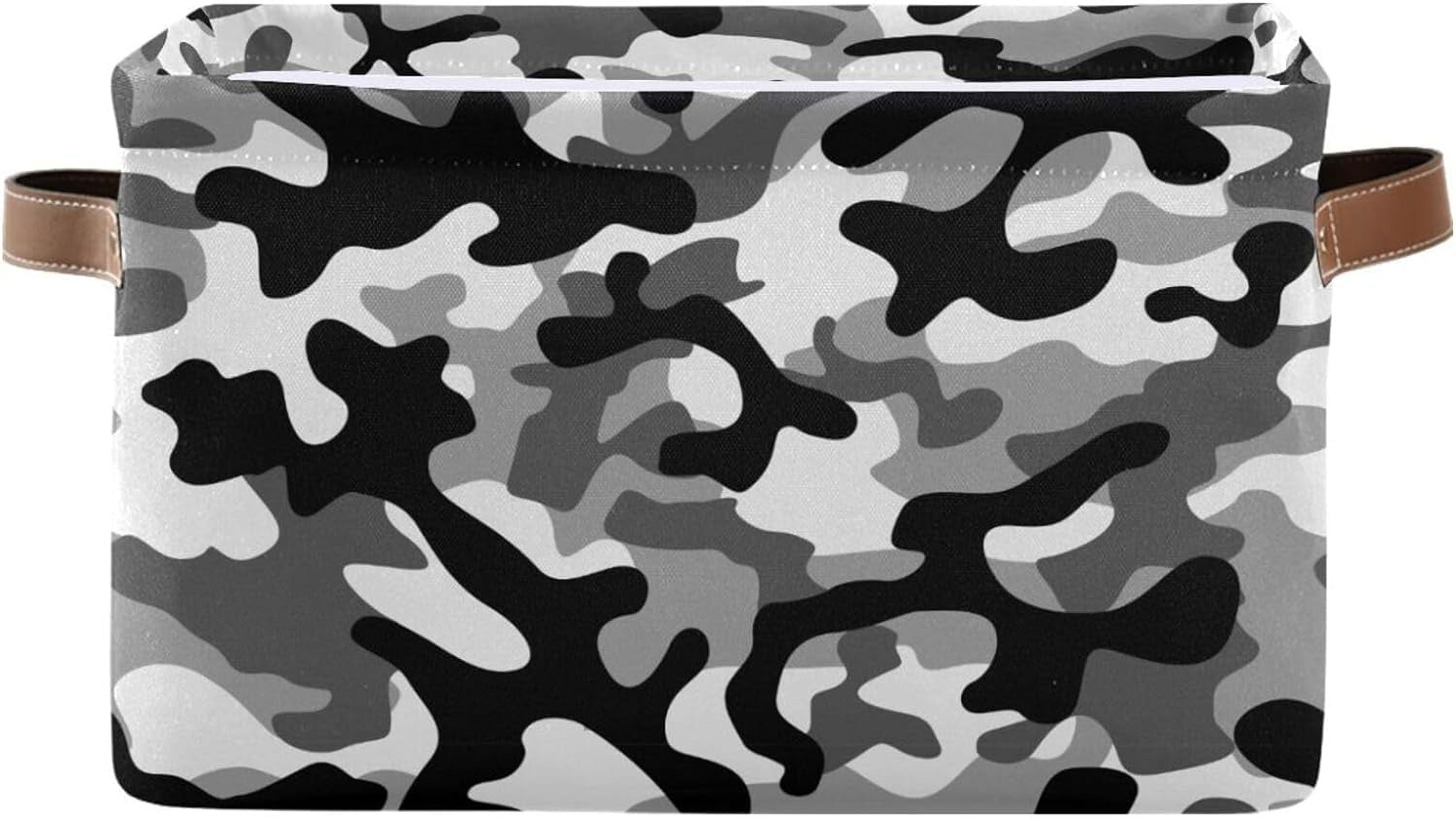 FREEAMG Camouflage Storage Basket, Durable Canvas Organizer With ...