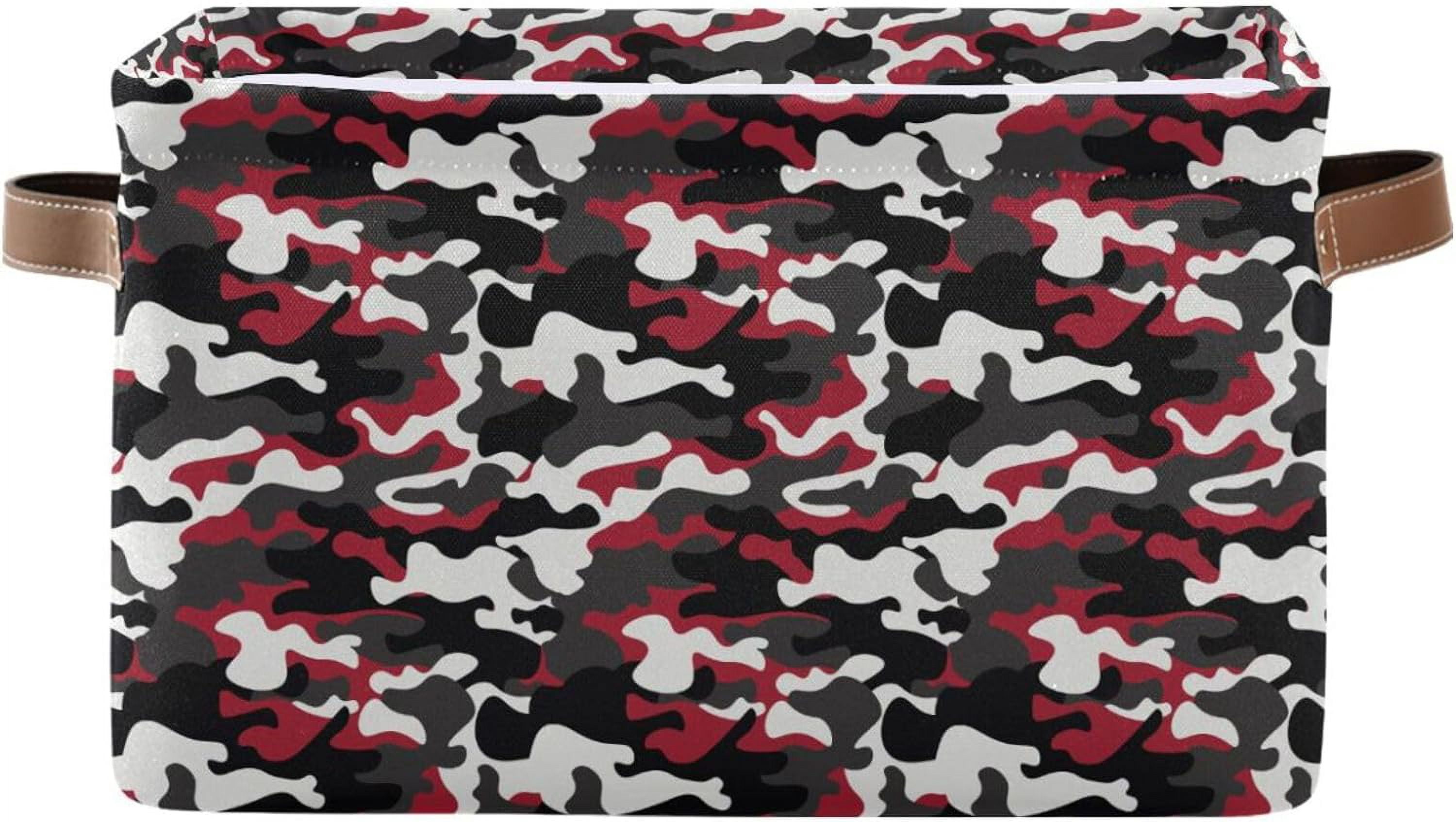 FREEAMG Camouflage Storage Basket, Durable Canvas Organizer With ...