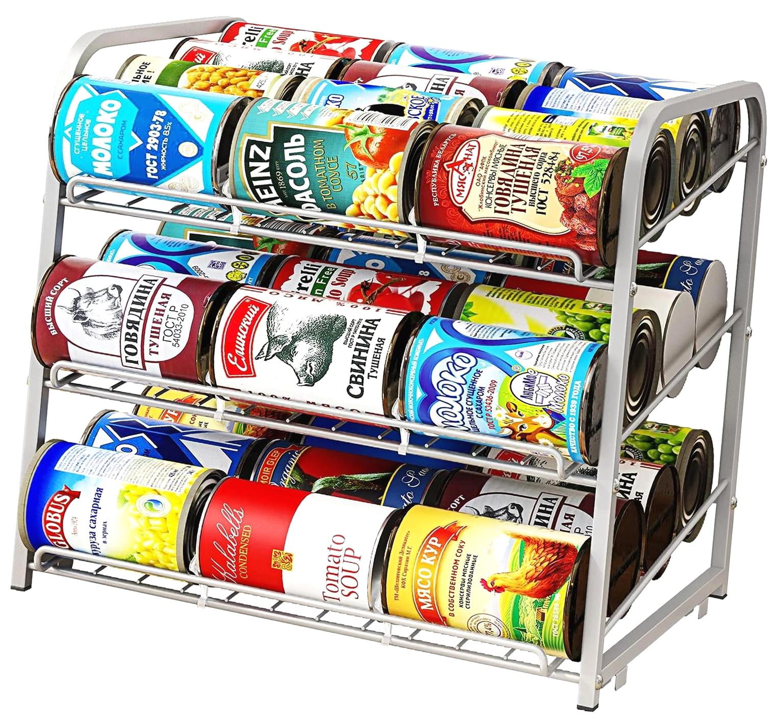 FREEAMG Can Rack Organizer, 3 Tier Stackable Can Storage Dispenser, for ...