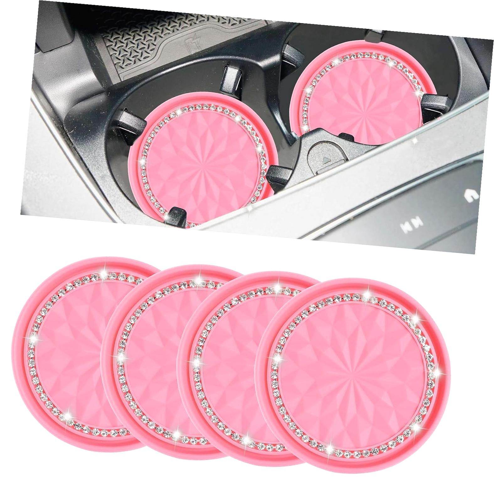 FREEAMG Car Cup Coasters, 4-Pack Rhinestone Bling Cup Holder Inserts in ...