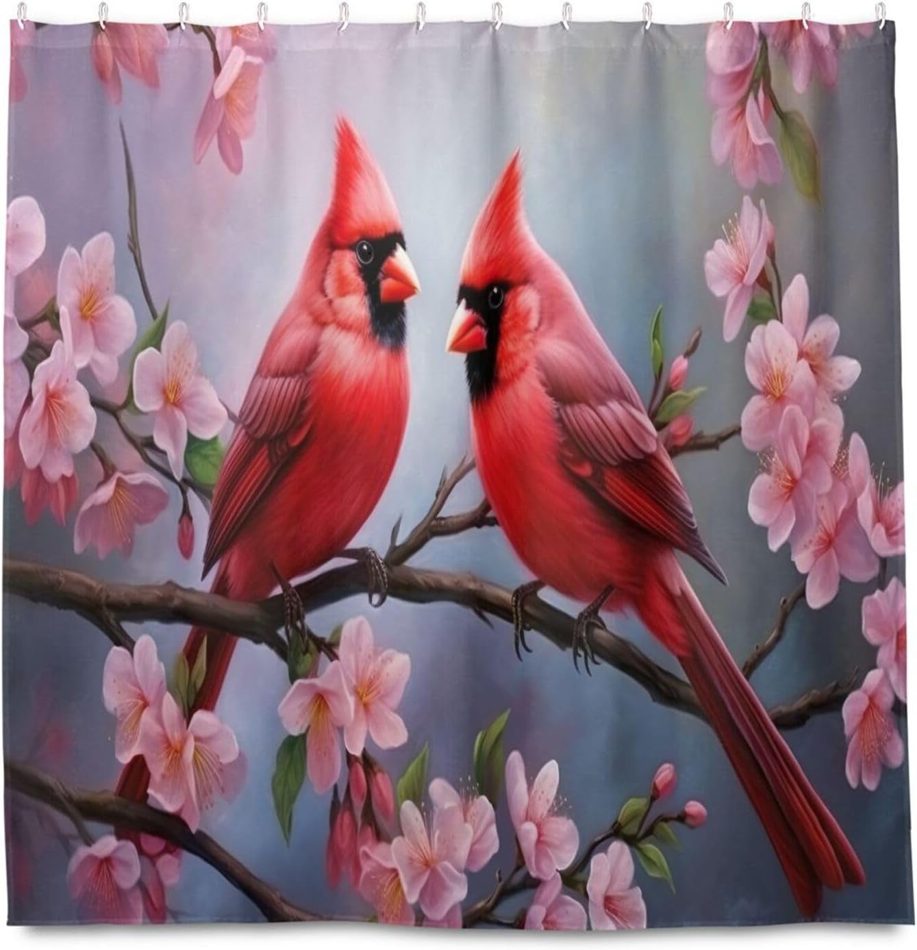 FREEAMG Cardinal Bird Pattern Shower Curtain - 72x72 Inch Waterproof ...