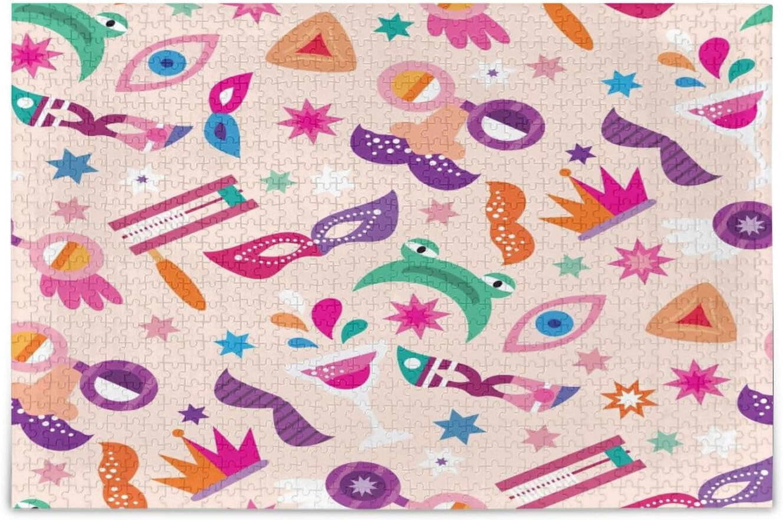 FREEAMG Carnival Mask Pink Puzzle 500 Pieces - Wooden Jigsaw Puzzles ...