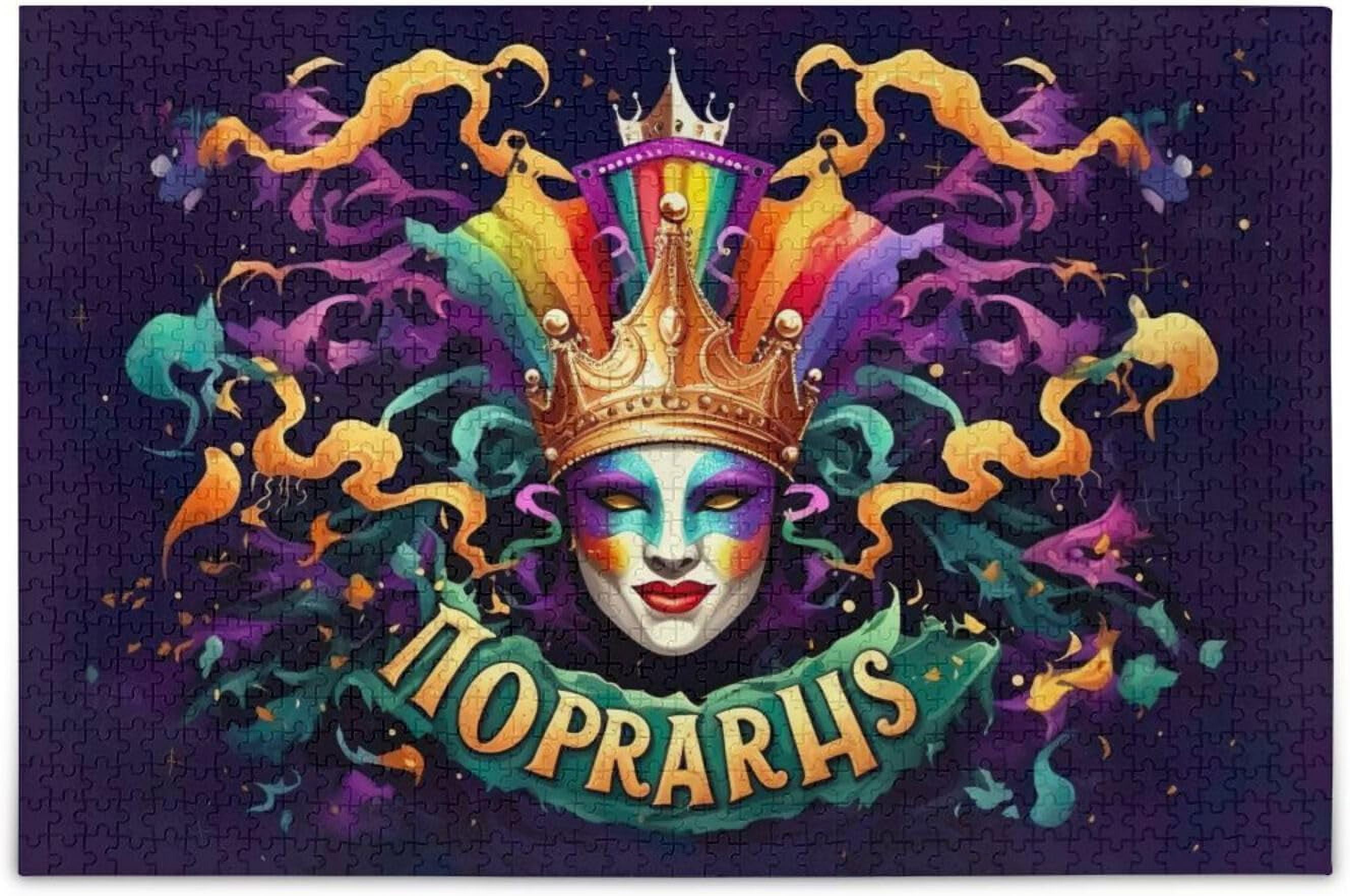 FREEAMG Carnival Mask Wooden Jigsaw Puzzles Intellectual Entertainment ...