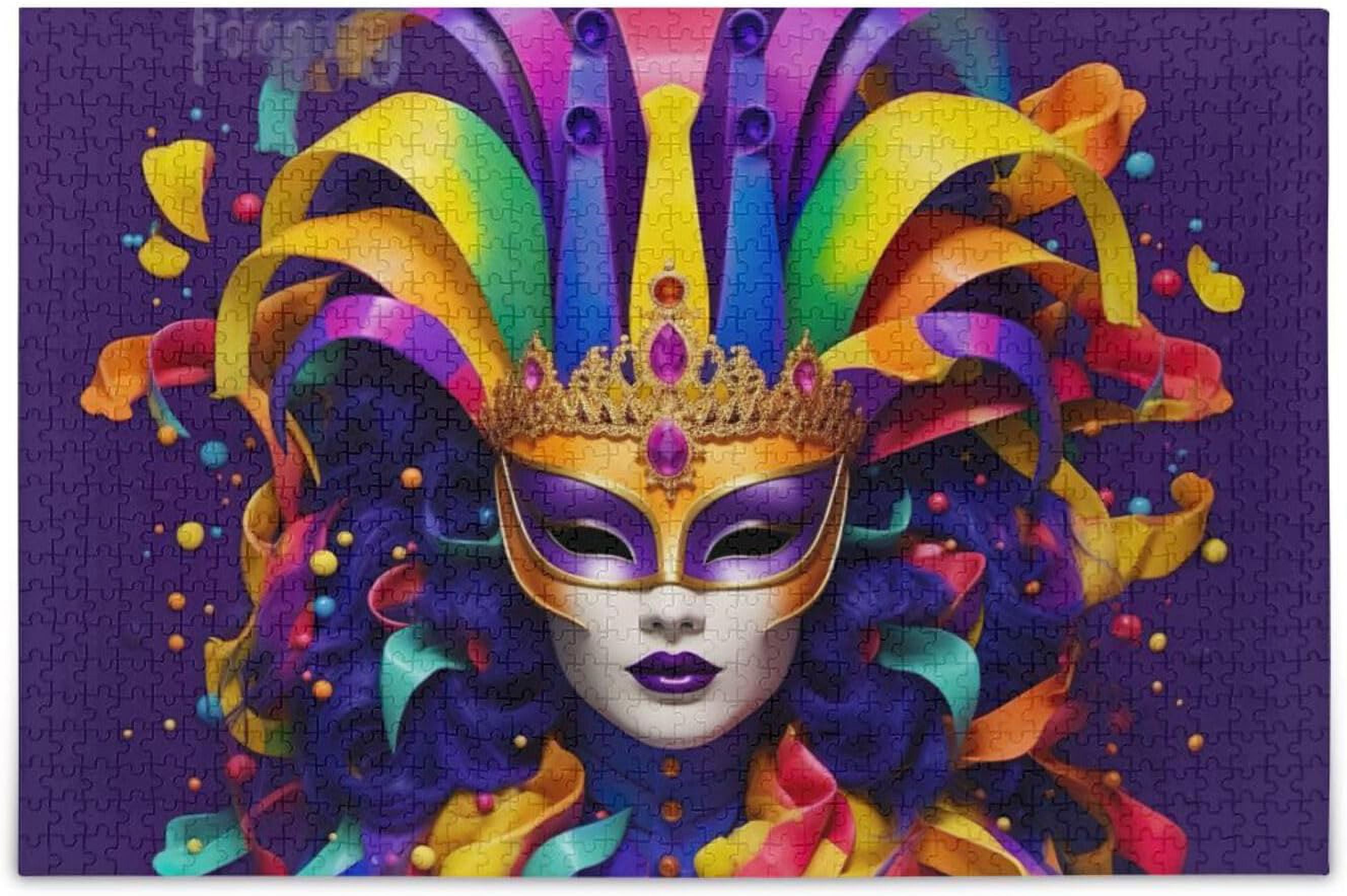 FREEAMG Carnival Mask Wooden Jigsaw Puzzles Intellectual Entertainment ...