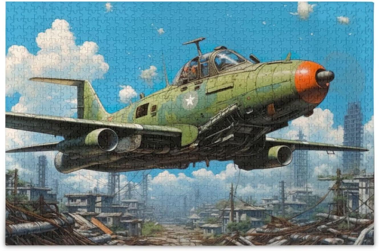 FREEAMG Cartoon Aircraft Jigsaw Puzzles for Adults or Kids 1000 Piece ...