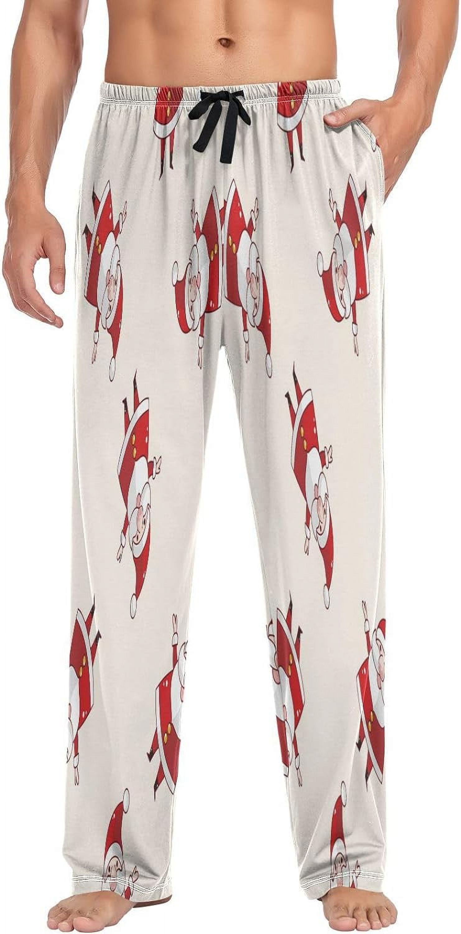 FREEAMG Cartoon Santa Claus Pajama Pants for Men, Men's Separate ...