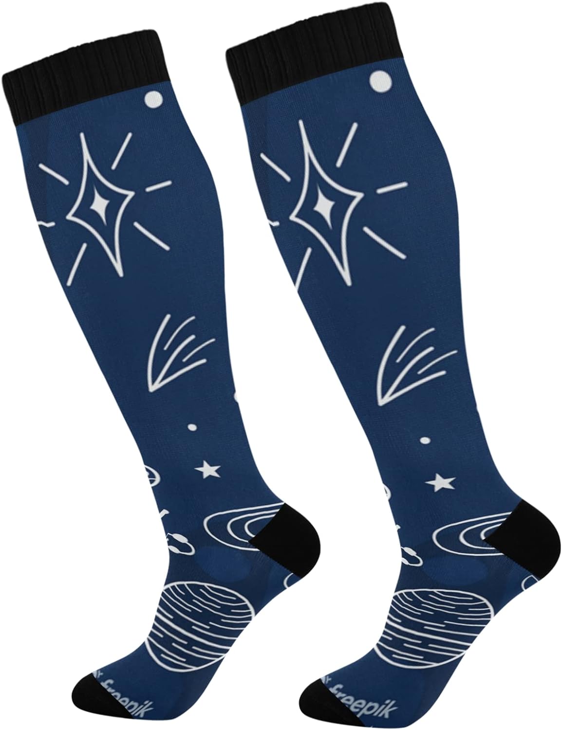 FREEAMG Cartoon Starry Sky Compression Socks for Women and Men, 1 Pair - Walmart.com