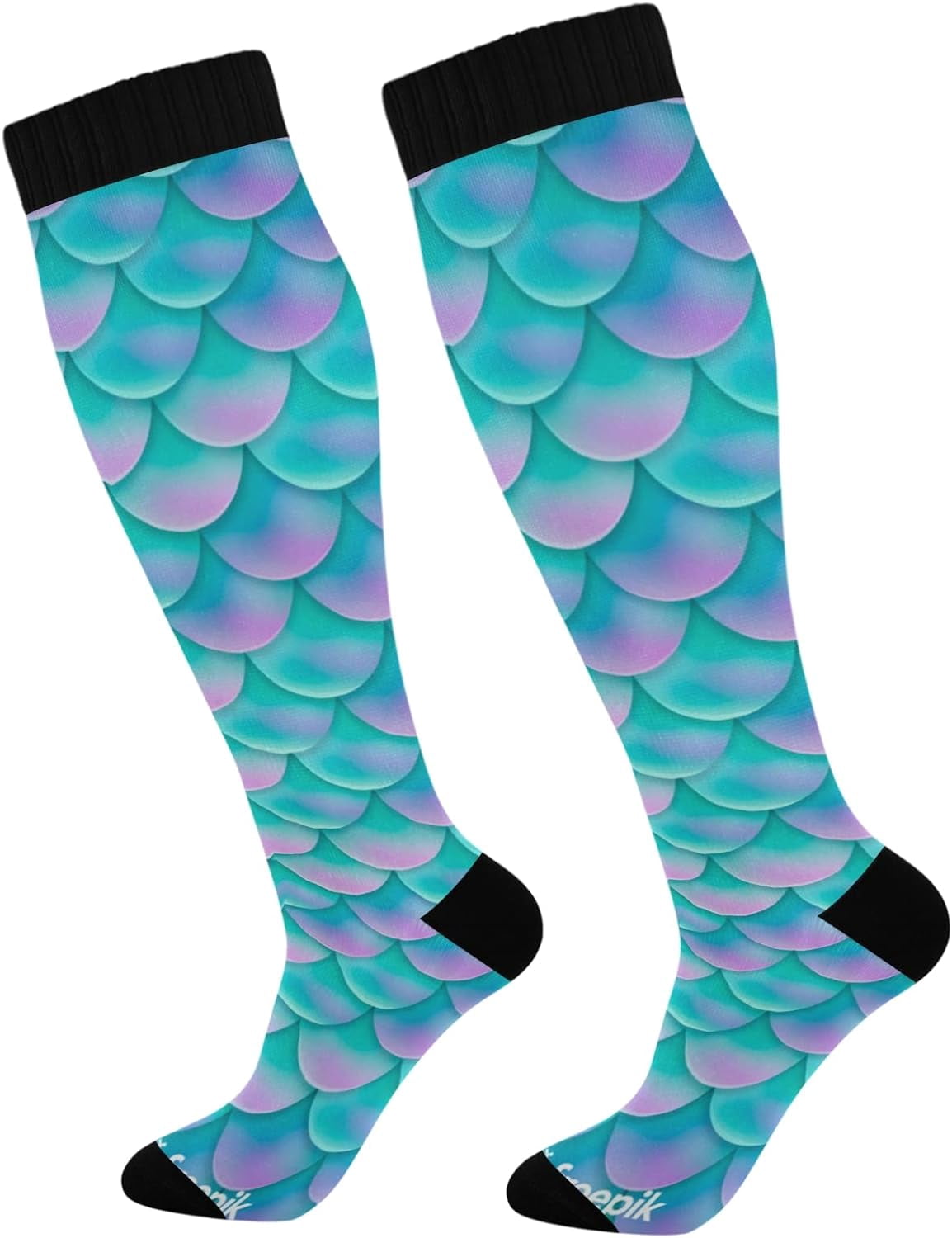 FREEAMG Cartoon Starry Sky Compression Socks for Women and Men, 1 Pair ...