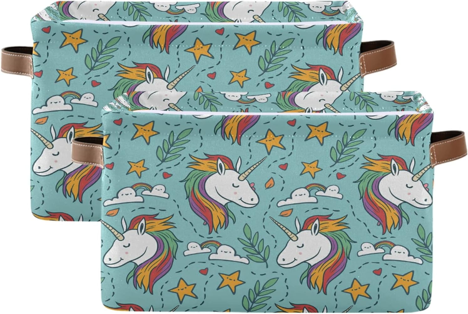 FREEAMG Cartoon Unicorn Storage Bin for Toy Storage Basket Dirty ...