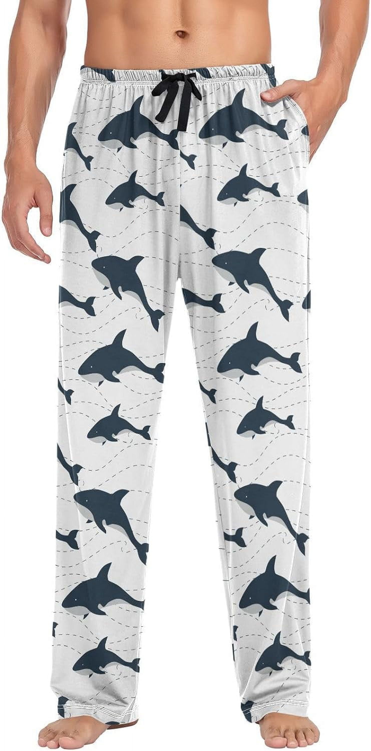 FREEAMG Cartoon Whale Pajama Pants for Men, Men's Separate Bottoms ...