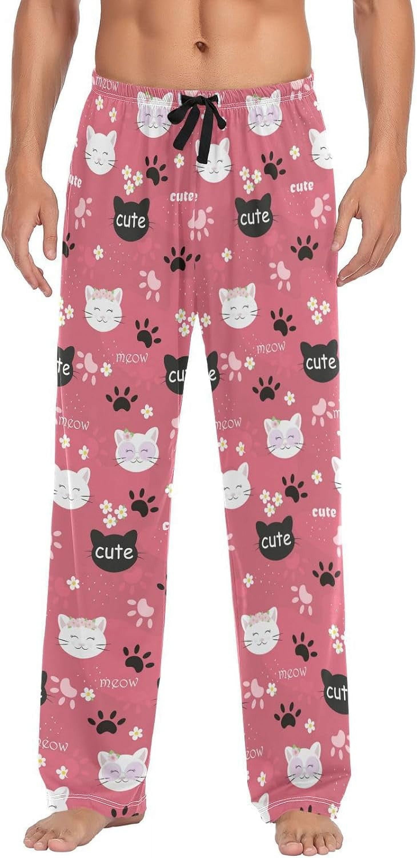 FREEAMG Cat Pajama Pants for Men, Men's Separate Bottoms, Comfortable ...