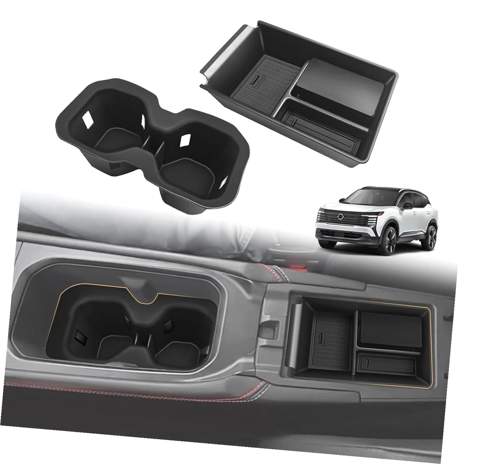 FREEAMG Center Console Organizer & Cup Holder Insert 2-Piece Set for ...