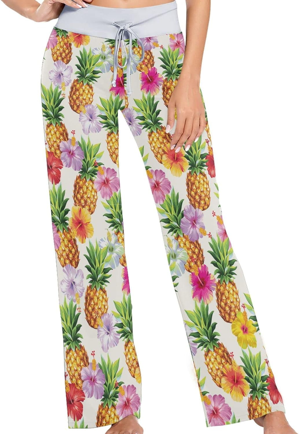 FREEAMG Chic Women's Comfy Drawstring Floral Lounge PJ Pajama Pants ...