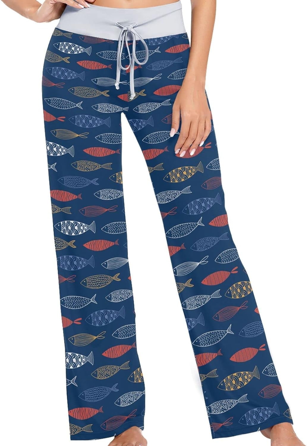 FREEAMG Chic Women's Comfy Drawstring Floral Lounge PJ Pajama Pants ...