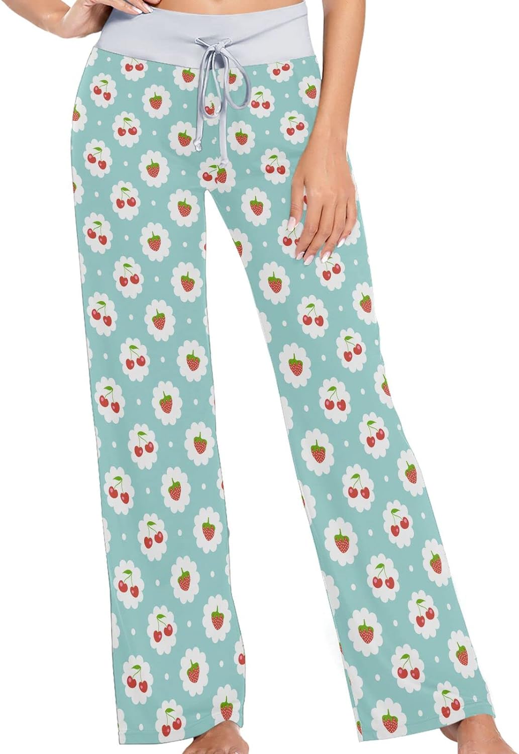 FREEAMG Chic Women's Comfy Drawstring Floral Lounge PJ Pajama Pants ...