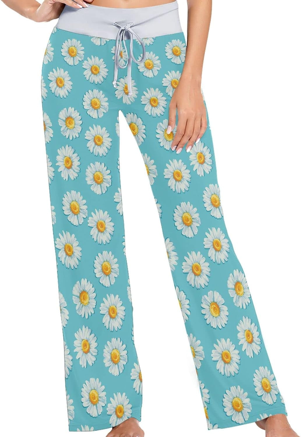 FREEAMG Chic Women's Comfy Drawstring Floral Lounge PJ Pajama Pants ...