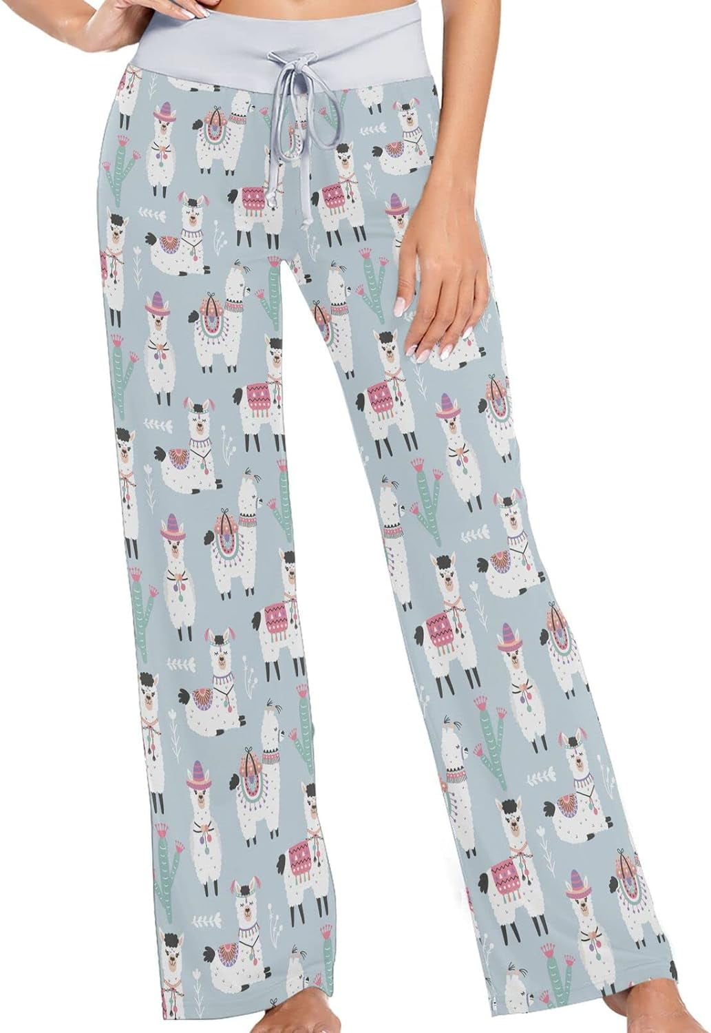 FREEAMG Chic Women's Comfy Drawstring Floral Lounge PJ Pajama Pants ...