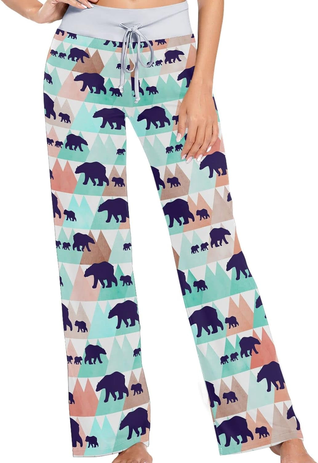 FREEAMG Chic Women's Comfy Drawstring Floral Lounge PJ Pajama Pants ...