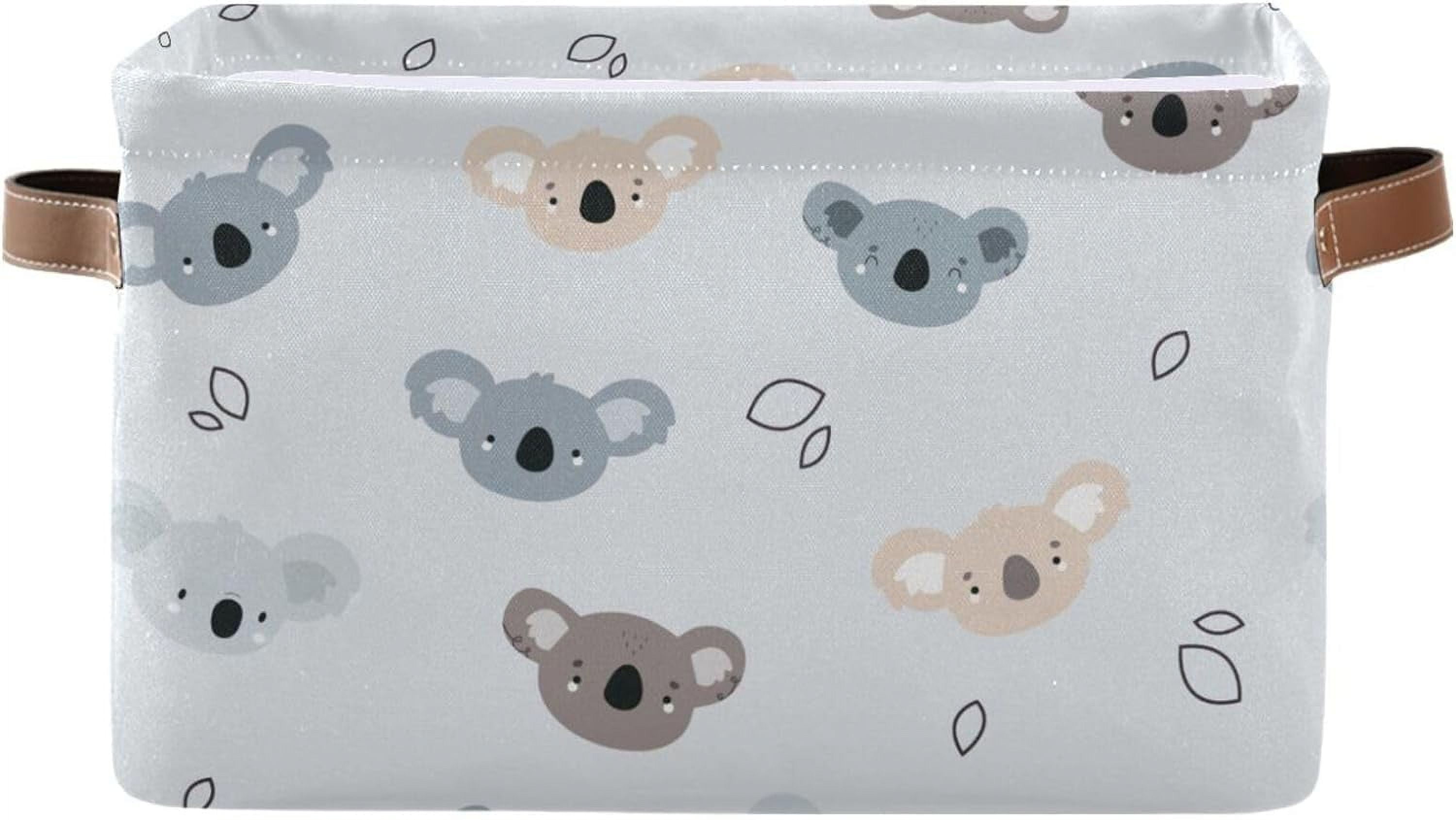 FREEAMG Childish Koala Storage Basket, Durable Canvas Organizer With ...