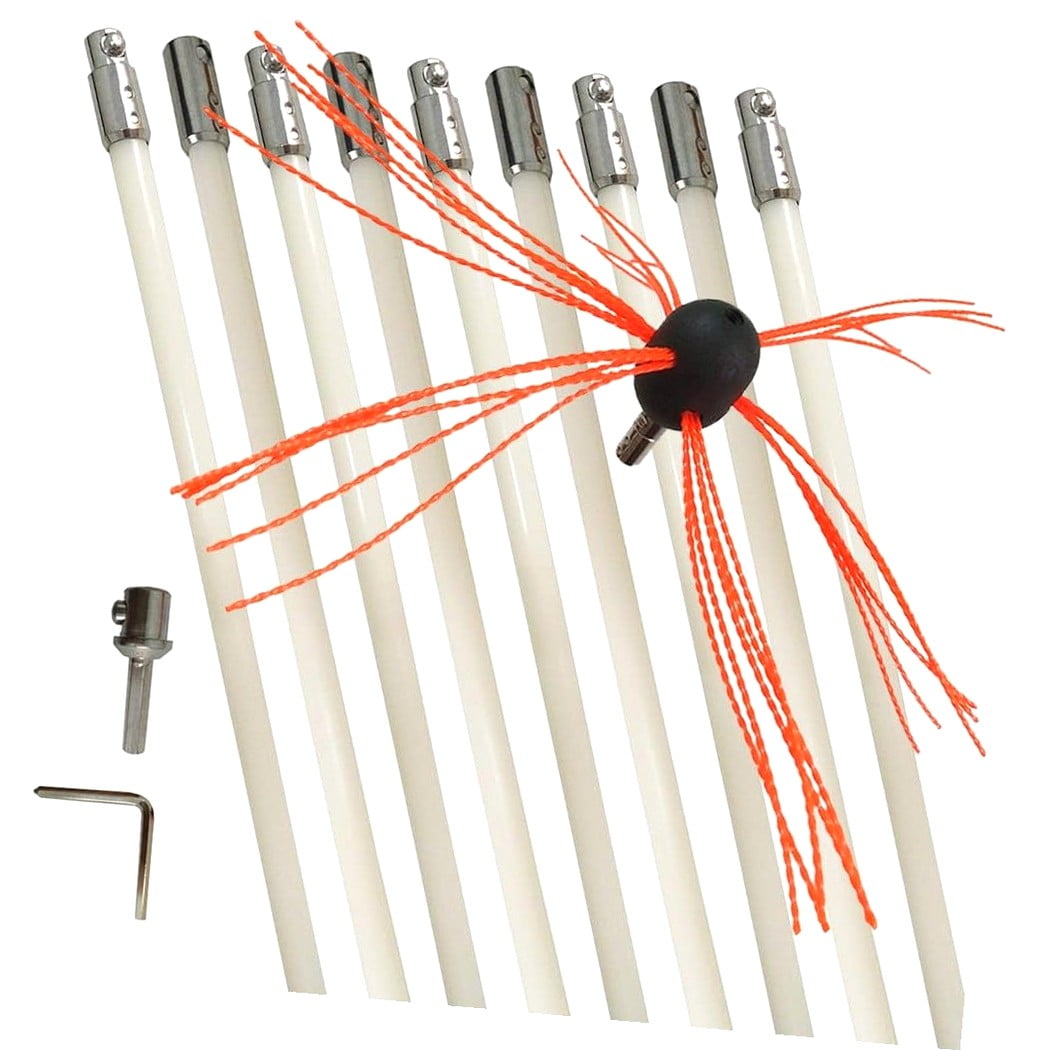 FREEAMG Chimney Cleaning Flue Sweep Whip Cleaner 30 Feet Flexible 9 ...