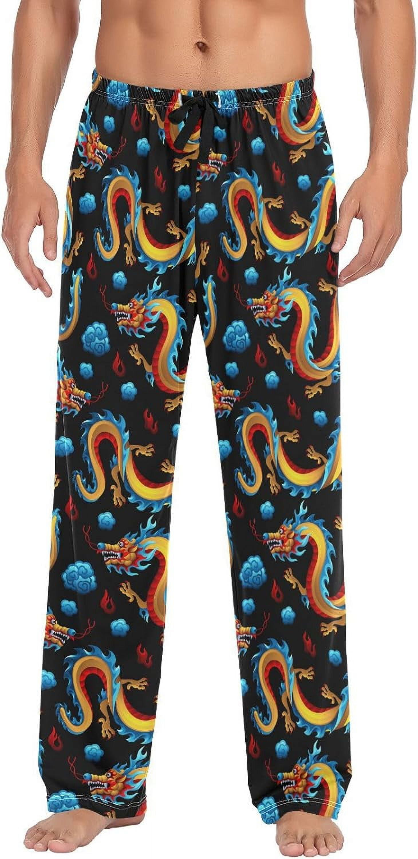 FREEAMG Chinese Dragons Pajama Pants for Men, Men's Separate Bottoms ...