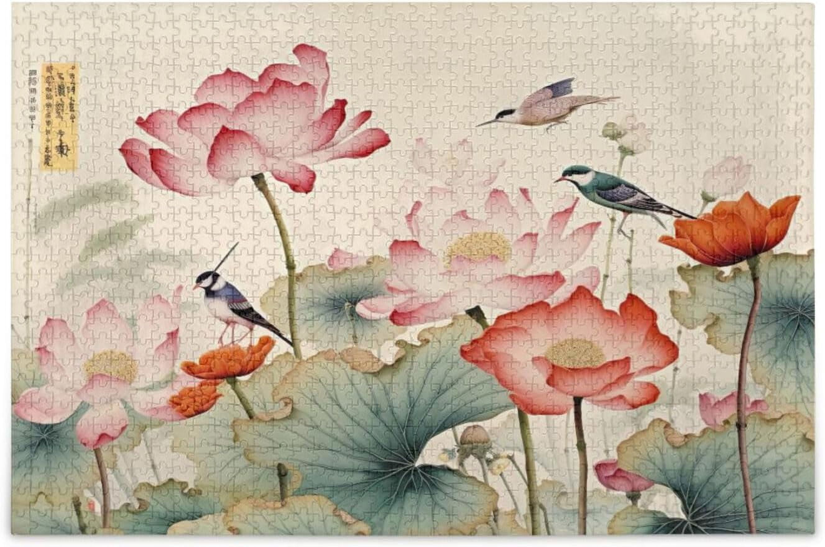 FREEAMG Chinese Hummingbirds Florals 1000 Piece Large Jigsaw Puzzle for ...