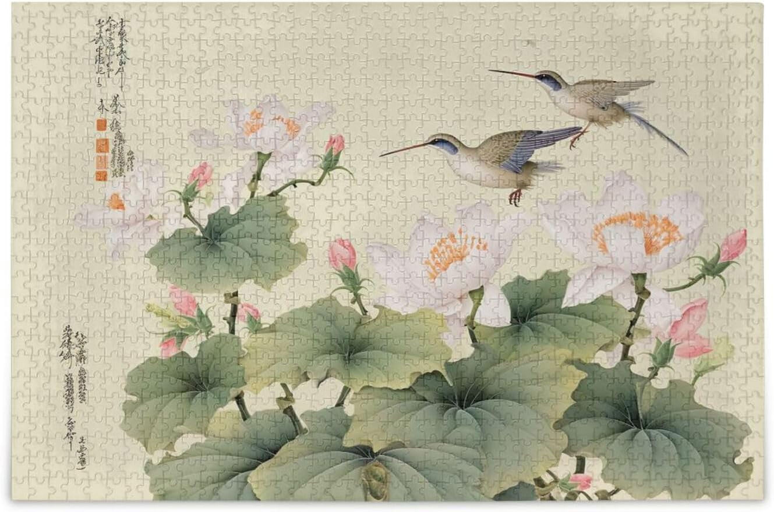 FREEAMG Chinese Hummingbirds Florals 1000 Piece Large Jigsaw Puzzle for ...