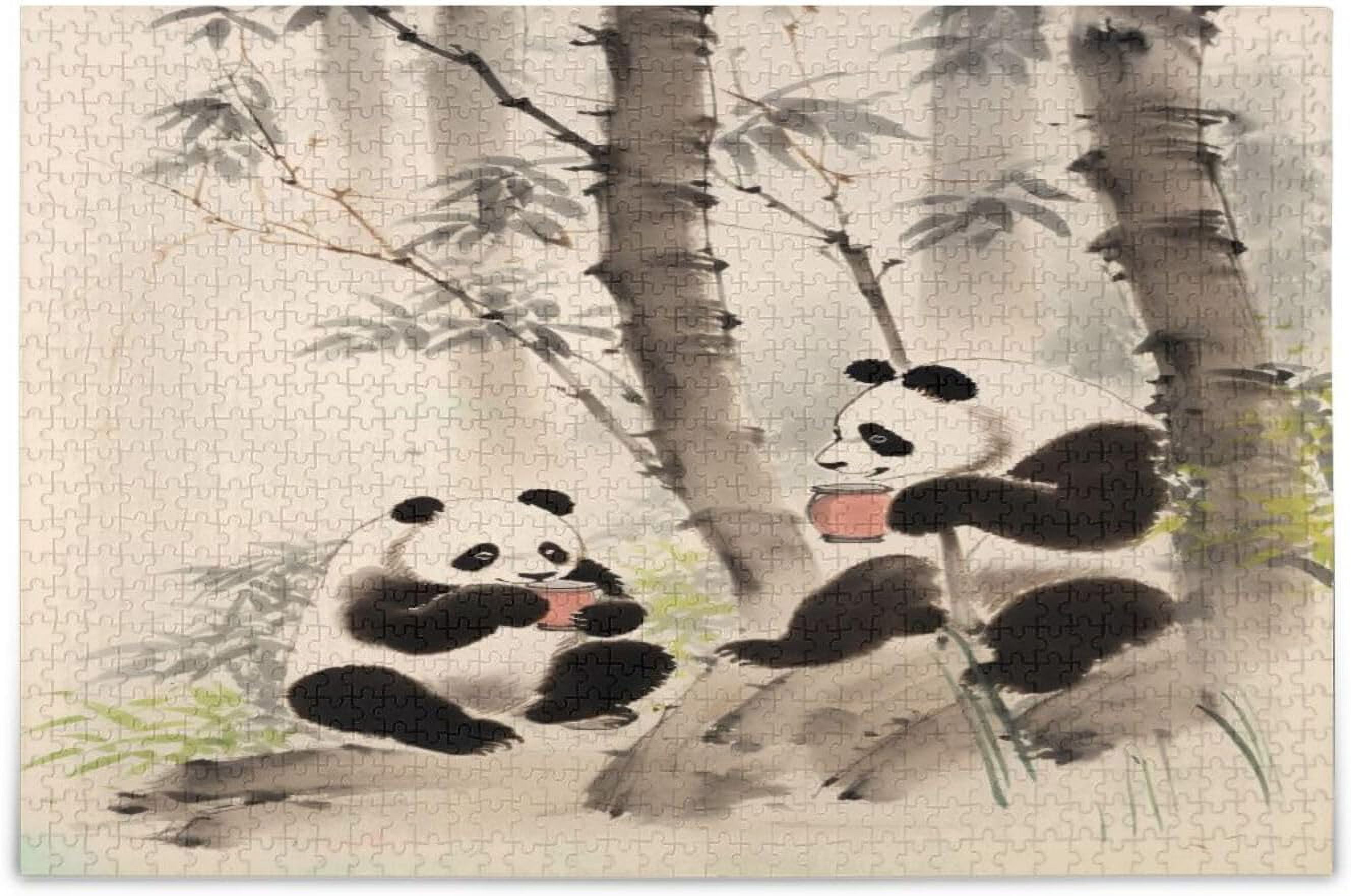 FREEAMG Chinese Panda Jigsaw Puzzles for Adults 500 Piece, Puzzles for ...