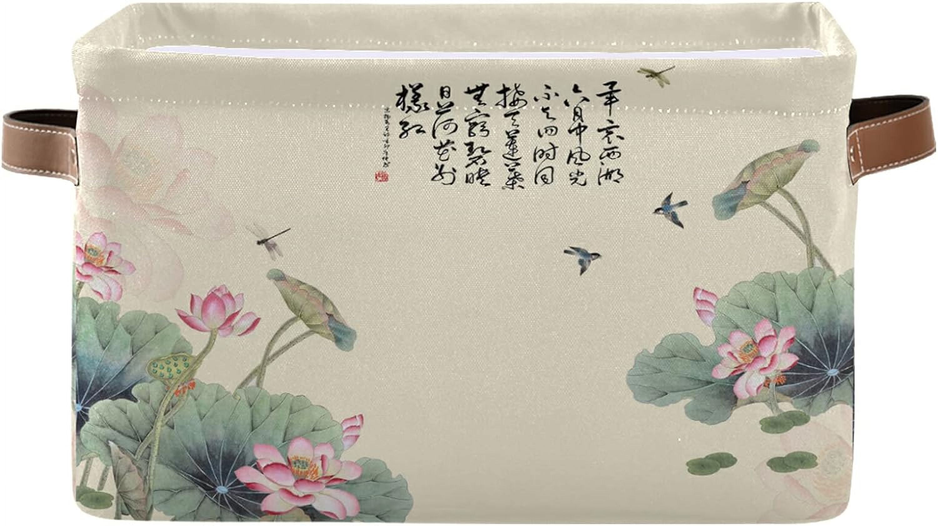 FREEAMG Chinese Style Lotus Storage Bin for Toy Storage Basket Dirty ...