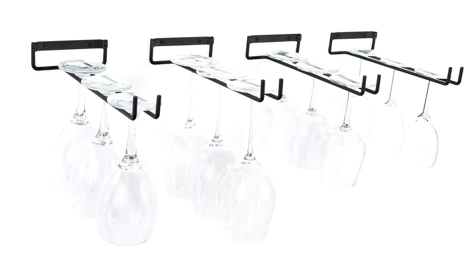 FREEAMG Chiraz Stemware Glass Rack Wall Mountable Wrought Iron Black 11 ...