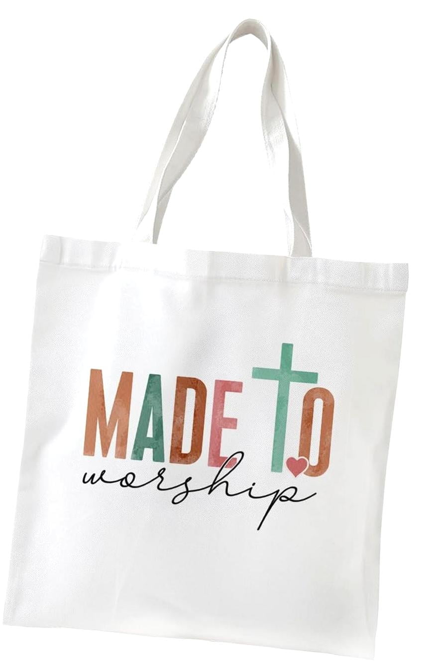 FREEAMG Christian-Themed Canvas Tote Bags for Women, Inspirational ...