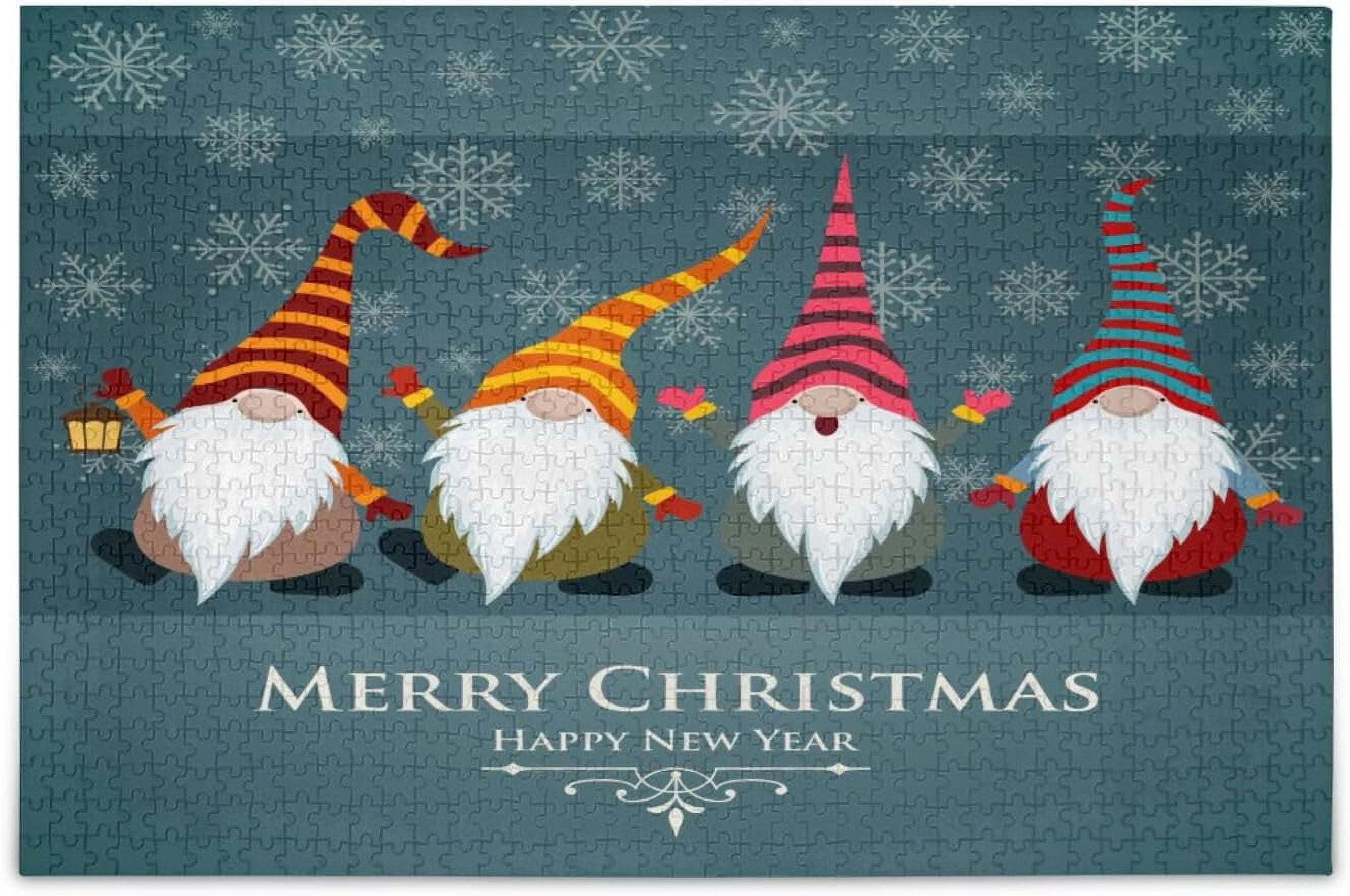 FREEAMG Christmas Gnome Jigsaw Puzzle 500 Pieces,Wooden Puzzles Family ...