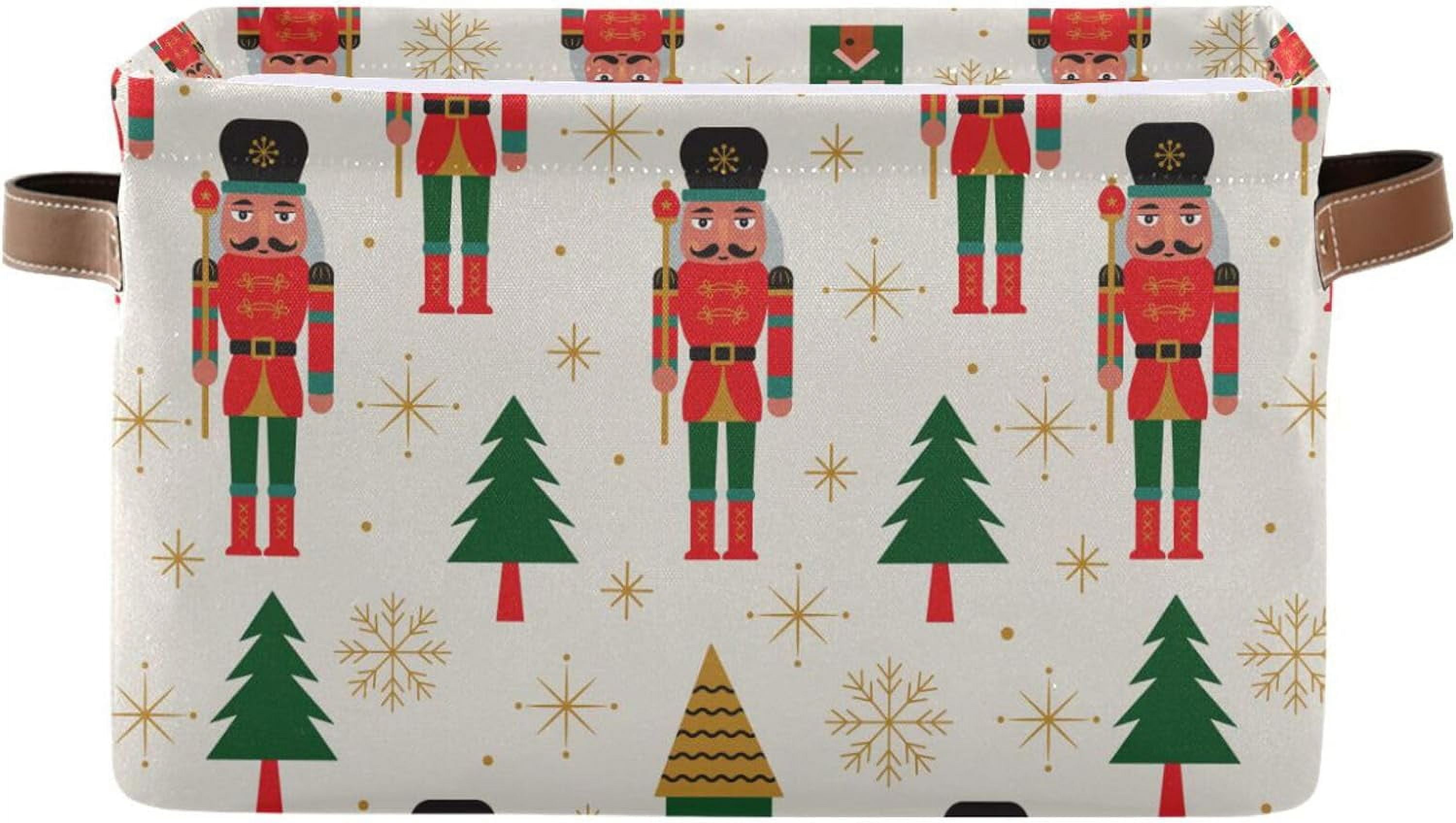FREEAMG Christmas Nutcracker Foldable Canvas Storage Bin, Sturdy Fabric ...