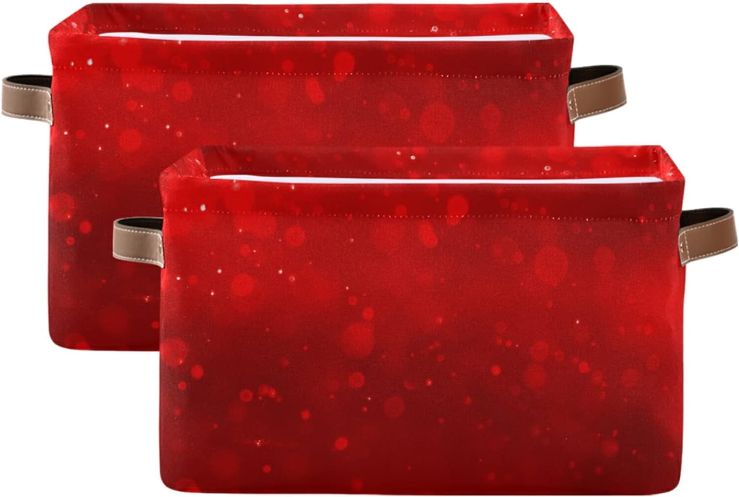 FREEAMG Christmas Red Bokeh Abstract Storage Bin for Toy Storage Basket ...