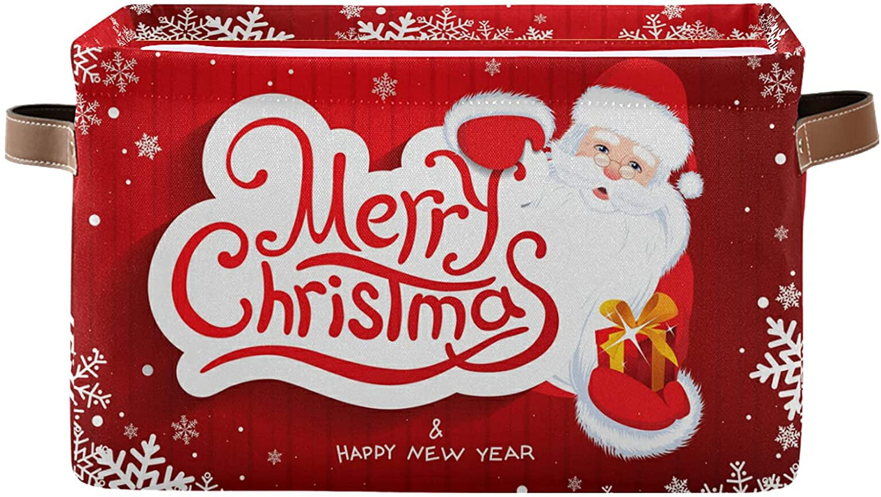 FREEAMG Christmas Santa Claus Storage Bin for Toy Storage Basket Dirty ...