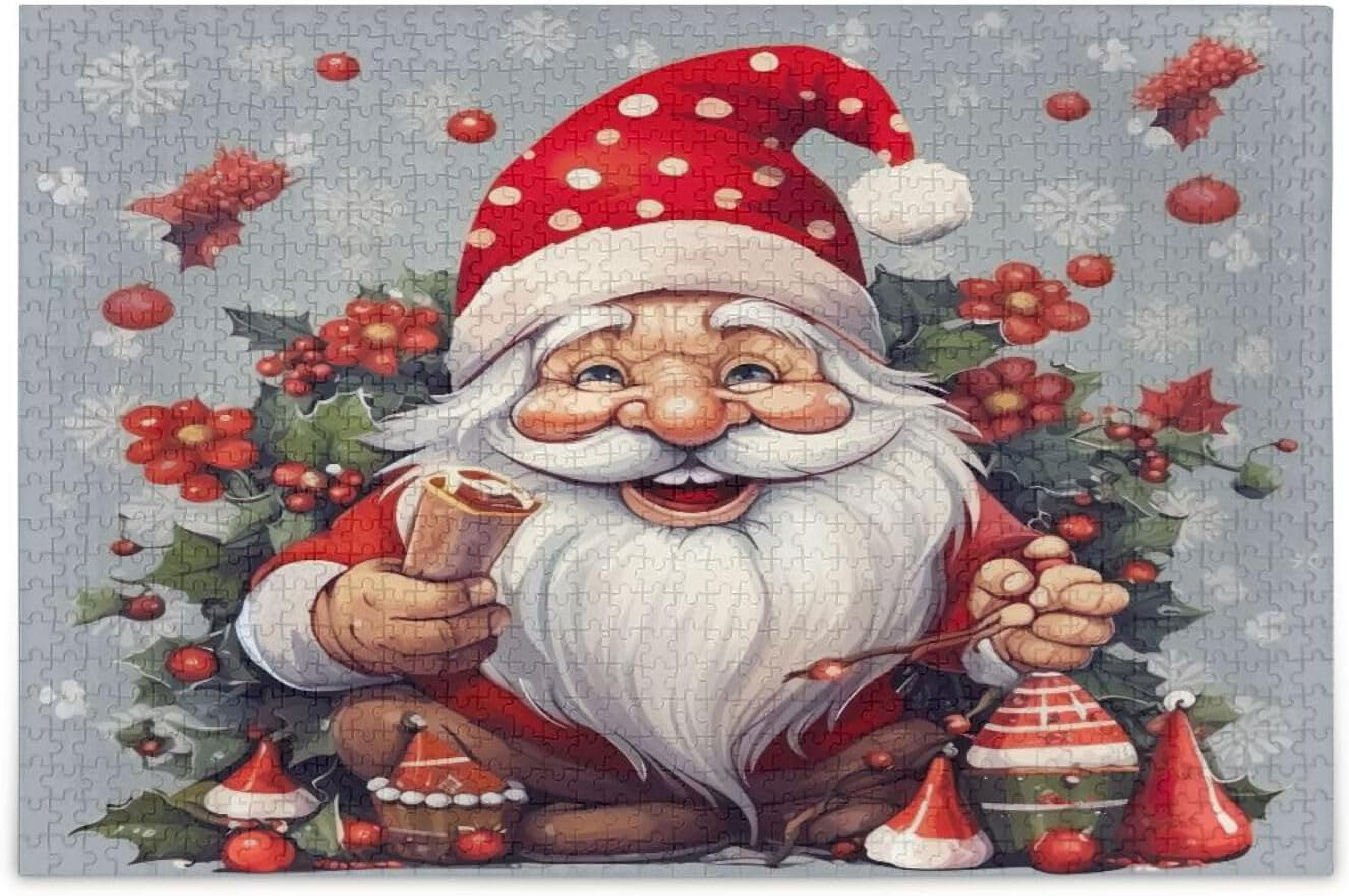FREEAMG Christmas Santa Gnomes Jigsaw Puzzles for Adults or Kids 500 ...
