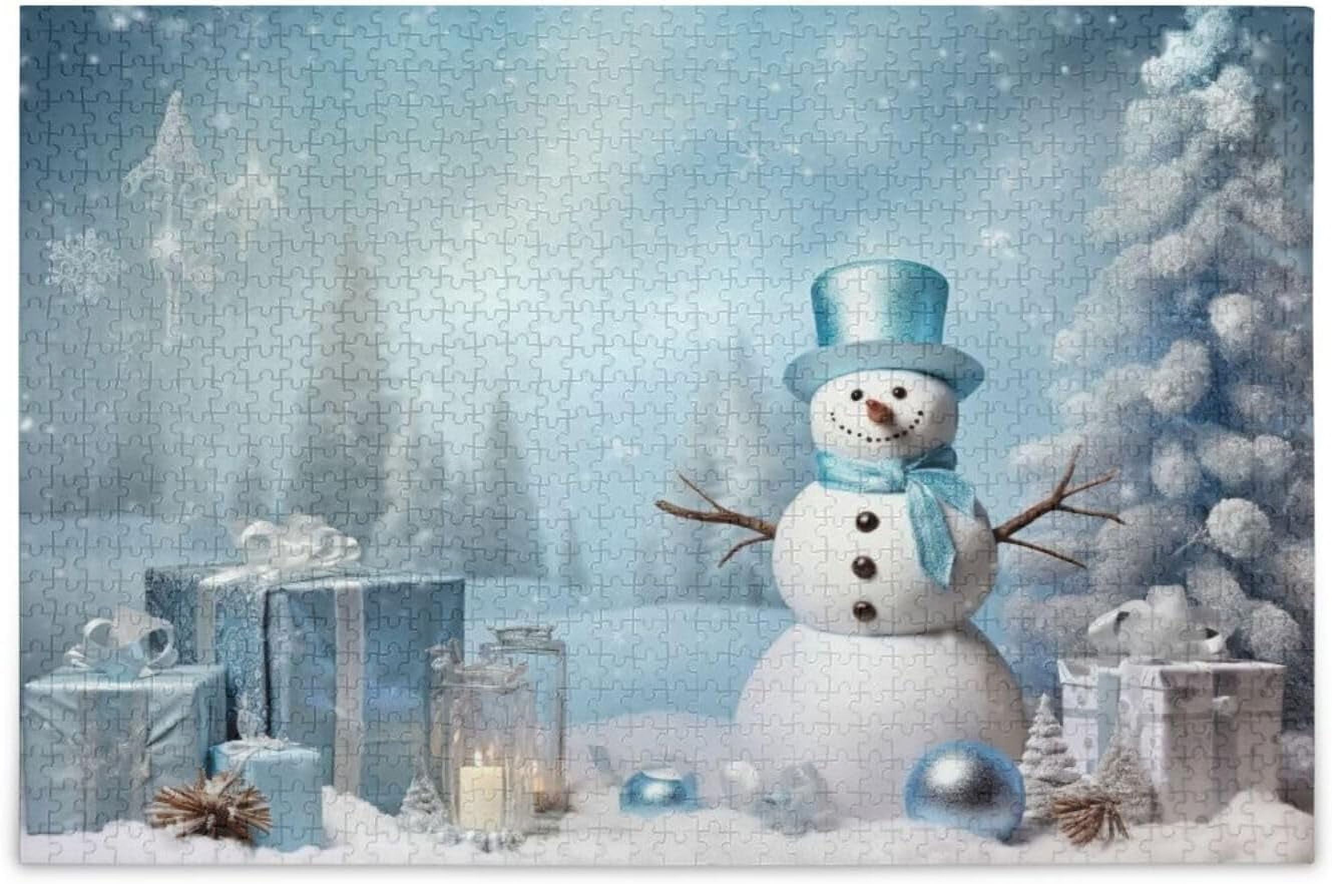 FREEAMG Christmas Snowman 1000 Piece Large Jigsaw Puzzle for Adults ...