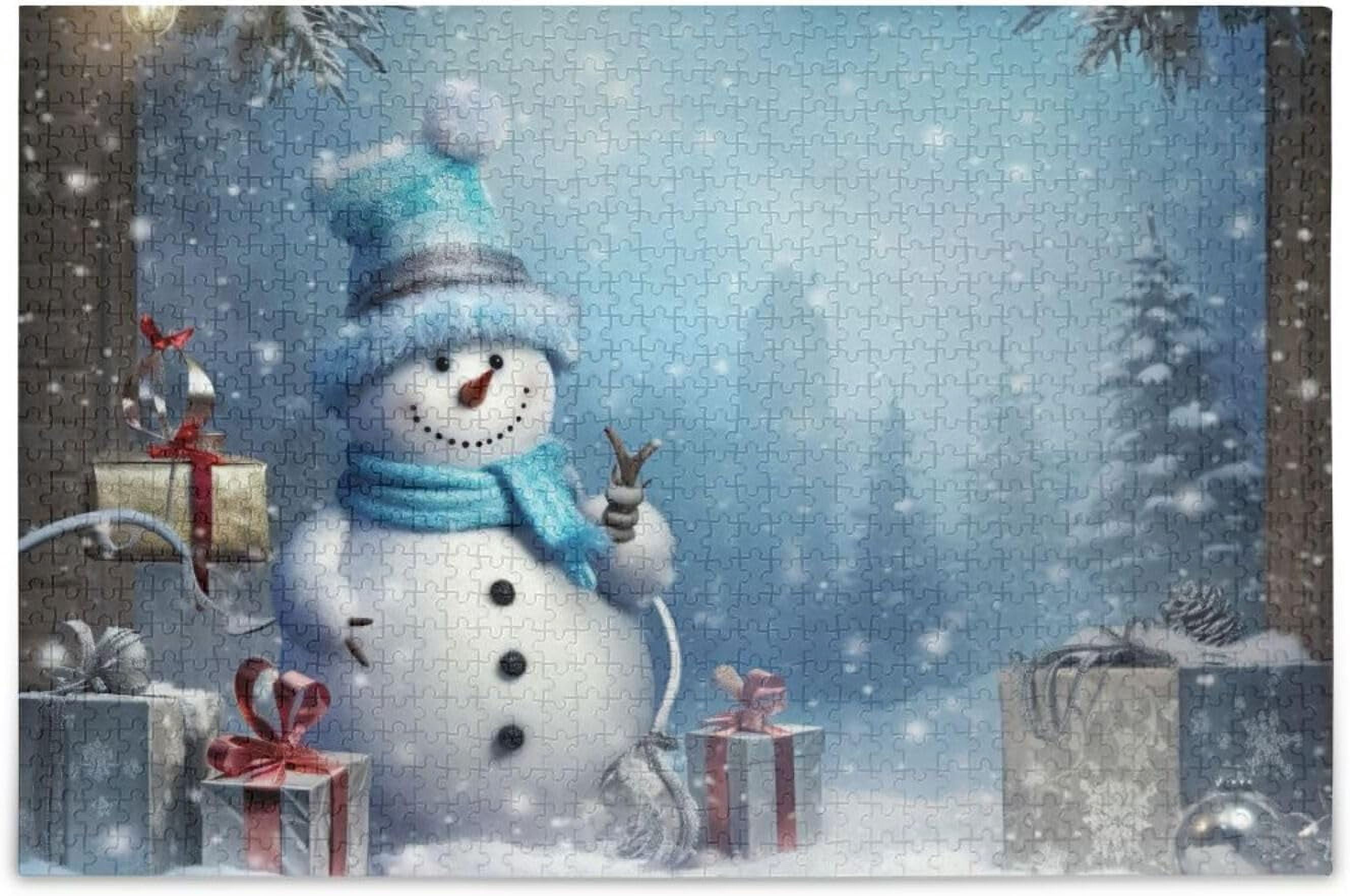 FREEAMG Christmas Snowman Wooden Jigsaw Puzzles Intellectual ...