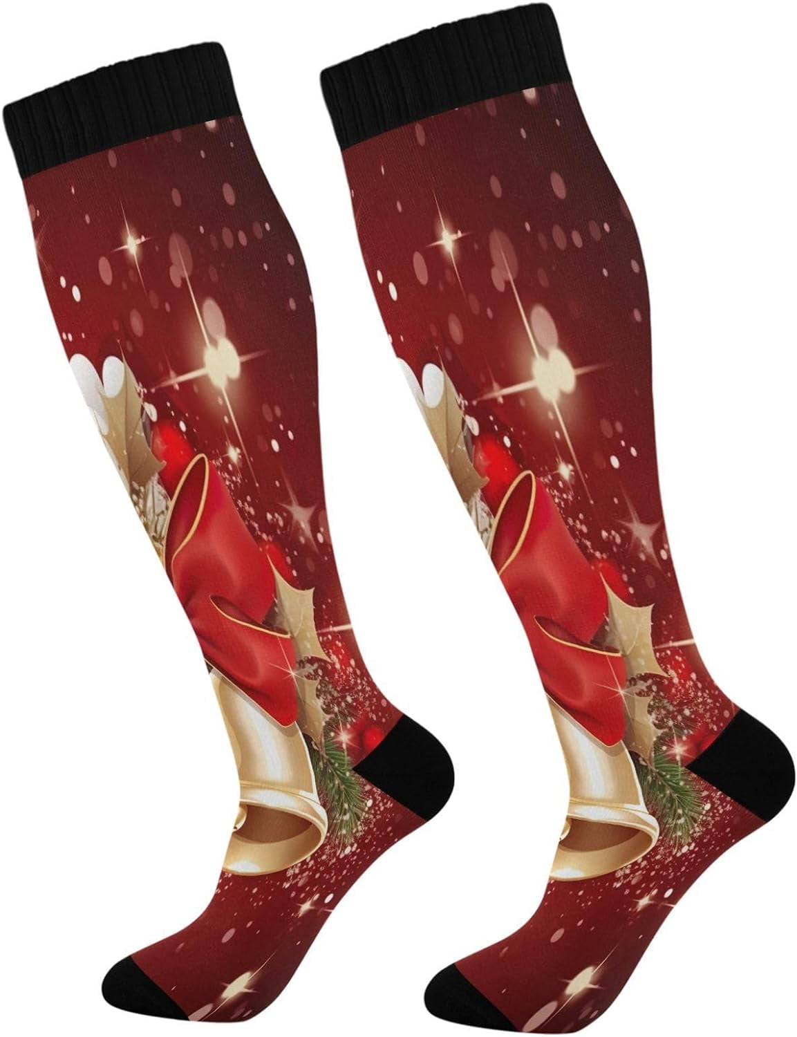 FREEAMG Christmas Wind Chime Compression Socks for Women and Men(2Pairs ...