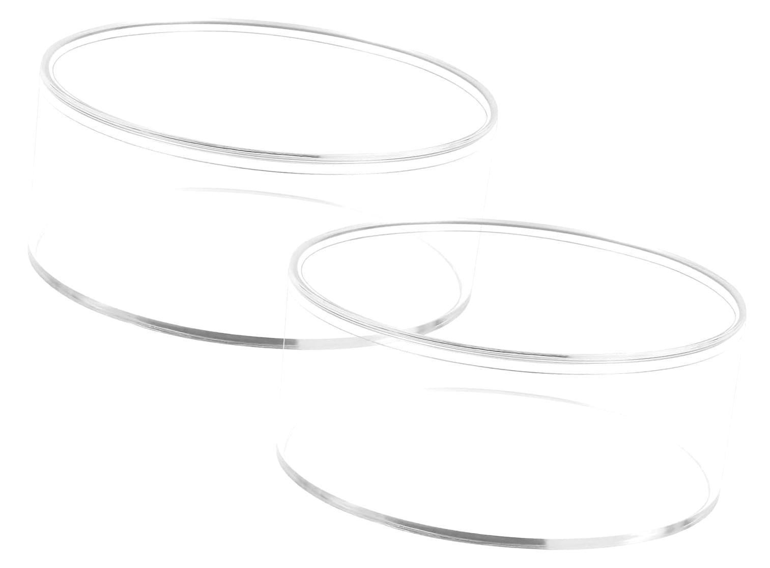 FREEAMG Circular Acrylic Box, 2 Pack Clear Round Acrylic Organizer with ...