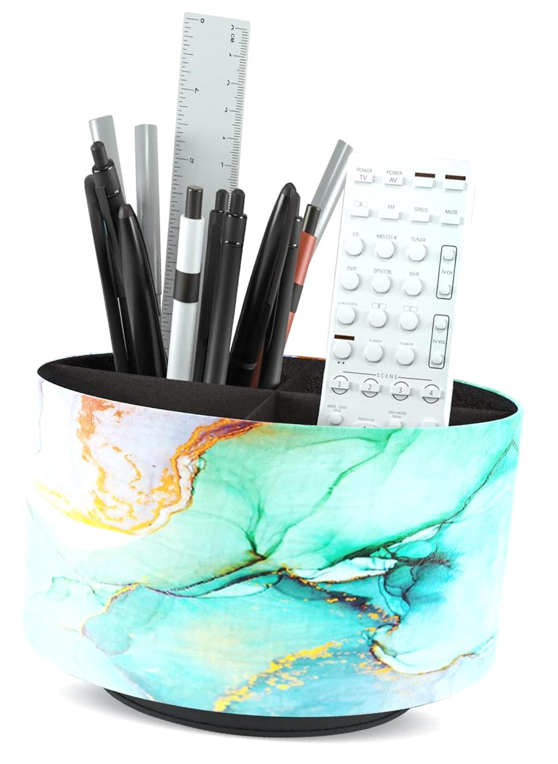 FREEAMG Circular Leather Art Supply Organizer, Remote Control Keeper ...