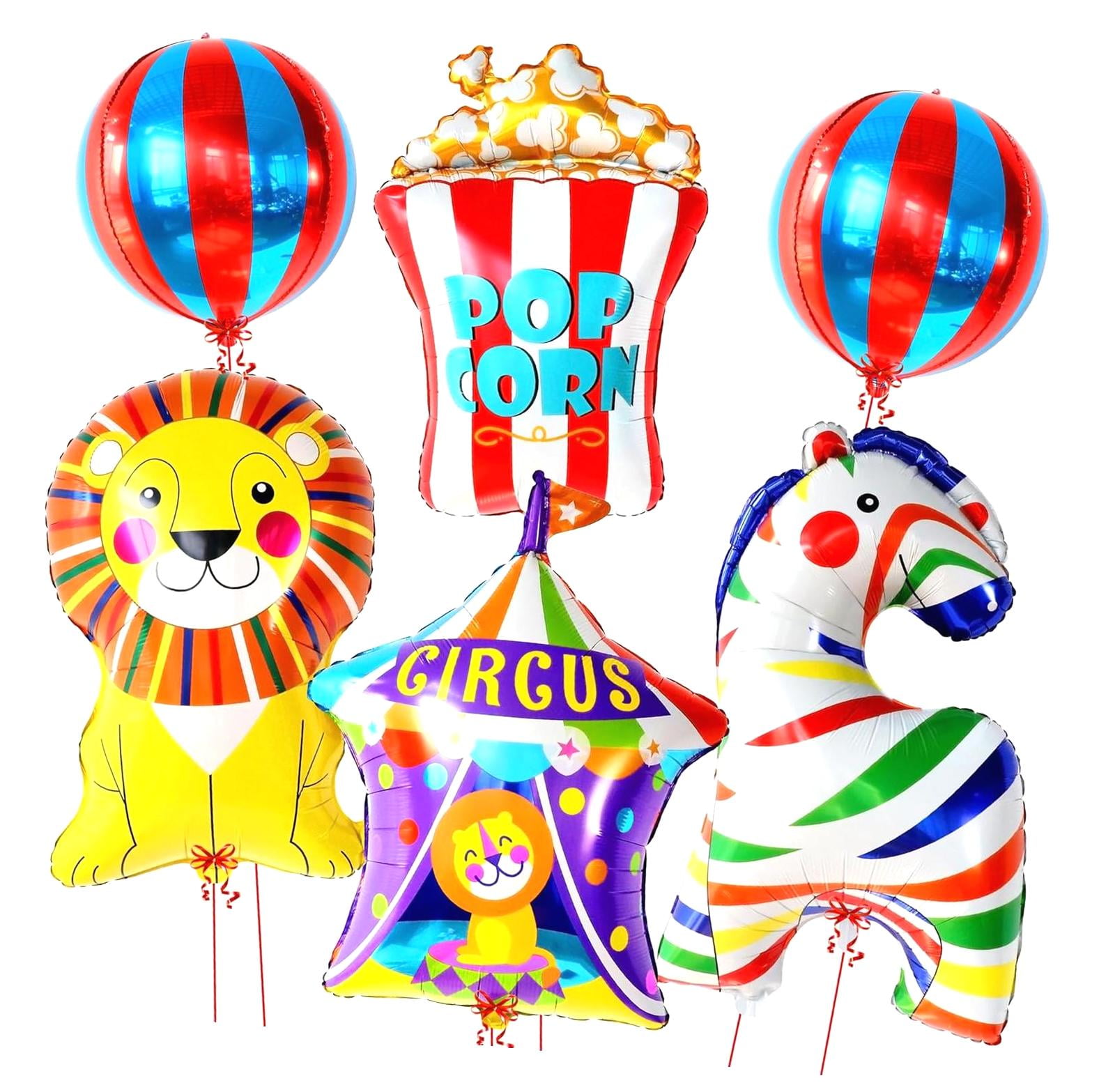 FREEAMG Circus Themed Balloons - Set of 6 | Carnival Party Decor ...
