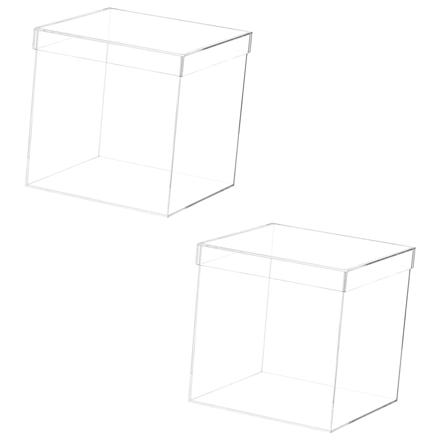 FREEAMG Clear Acrylic Storage Box with Lid, Transparent Acrylic Square ...