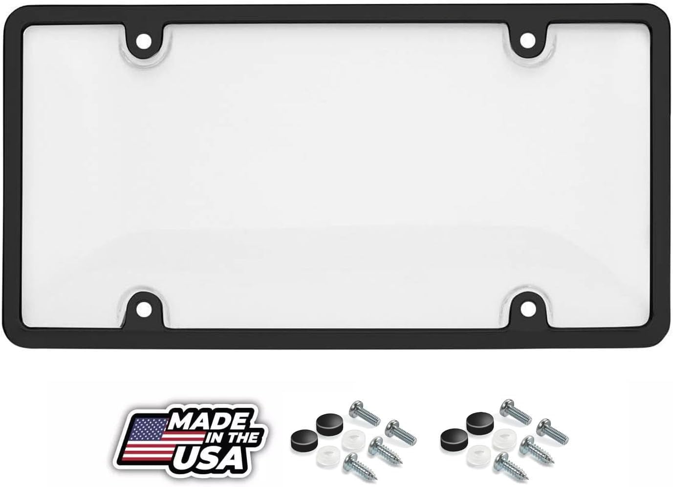 FREEAMG Clear Combo Unbreakable License Plate Bubble Cover and Frame ...