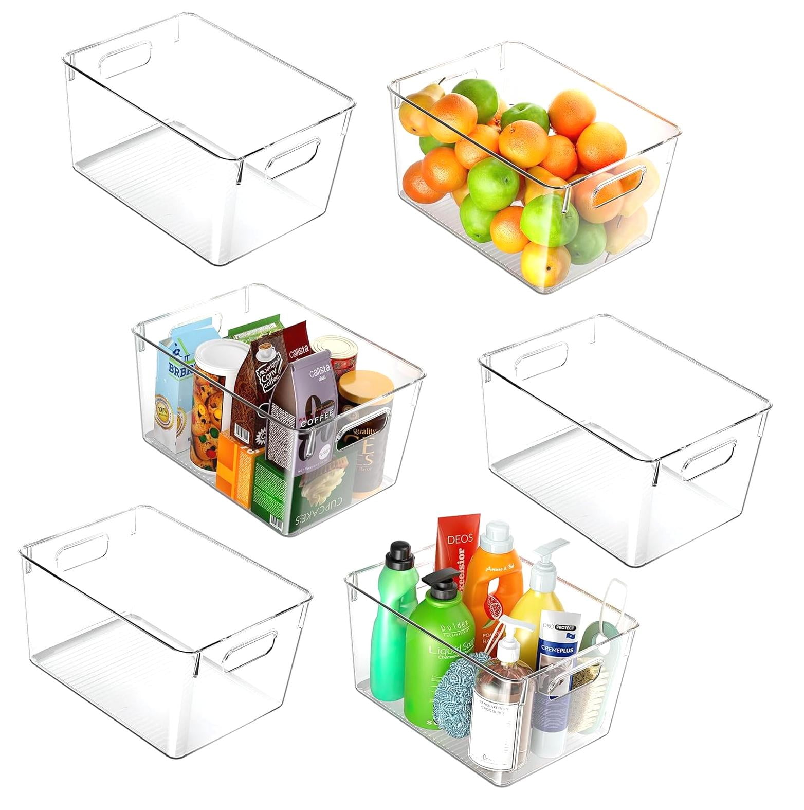FREEAMG Clear Plastic Storage Containers for Refrigerator, Freezer ...