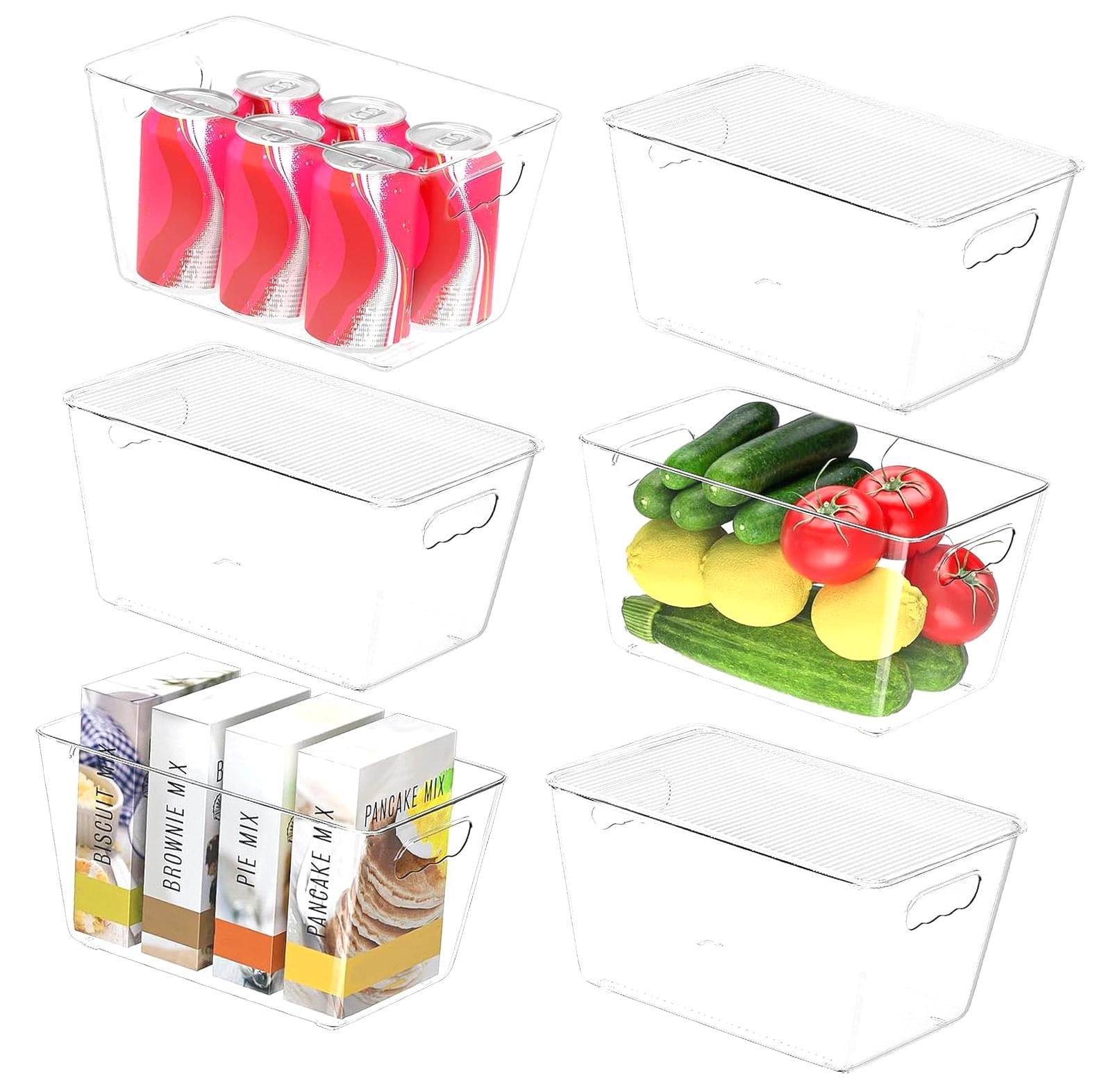 FREEAMG Clear Stackable Storage Containers with Covers, Plastic Bins ...