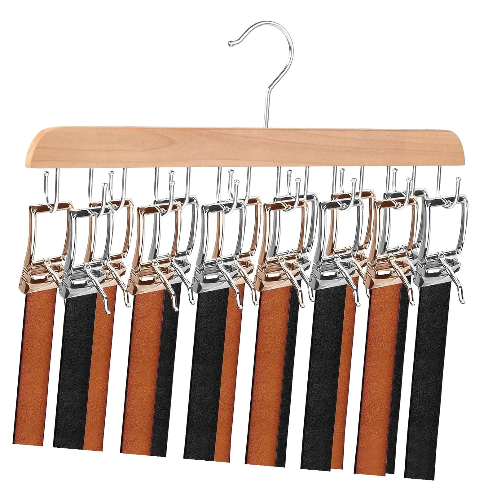 FREEAMG Closet Organizer, Capable of Holding 42 Items, Wooden Belt Rack ...