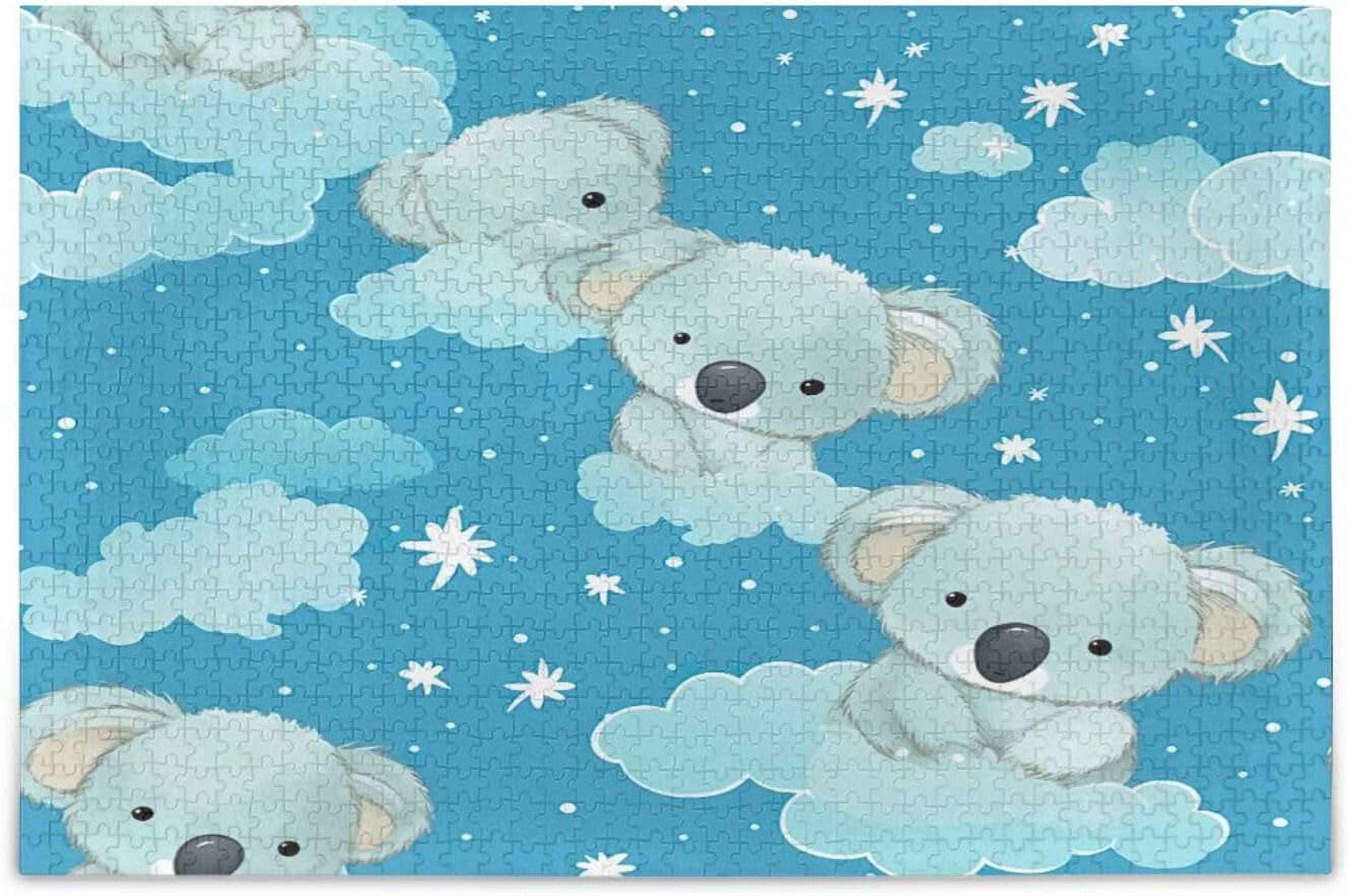 FREEAMG Clouds Koala Pattern Puzzle 1000 Pieces - Wooden Jigsaw Puzzles ...